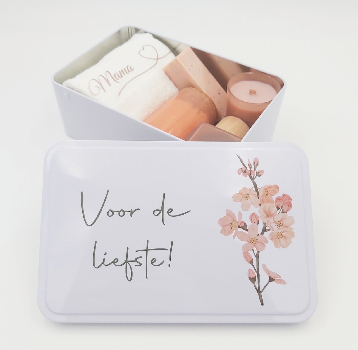 Geschenkset mama – moederdag geschenk – blikken doos – gepersonaliseerd ...