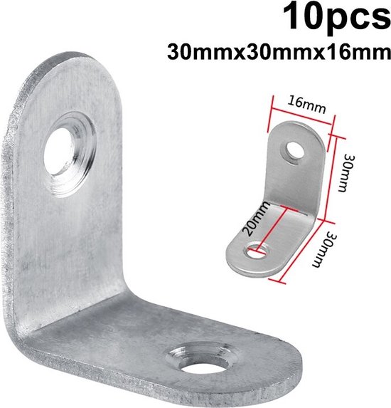 WiseGoods Luxe RVS Hoekbeugel 90° Set - Hoek Beugels - Beugel - Hoekanker - Klussen -... | bol