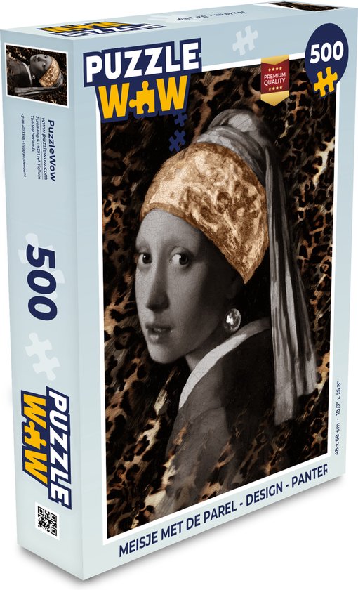 Puzzel Meisje met de parel - Design - Panter - Legpuzzel - Puzzel 500 ...