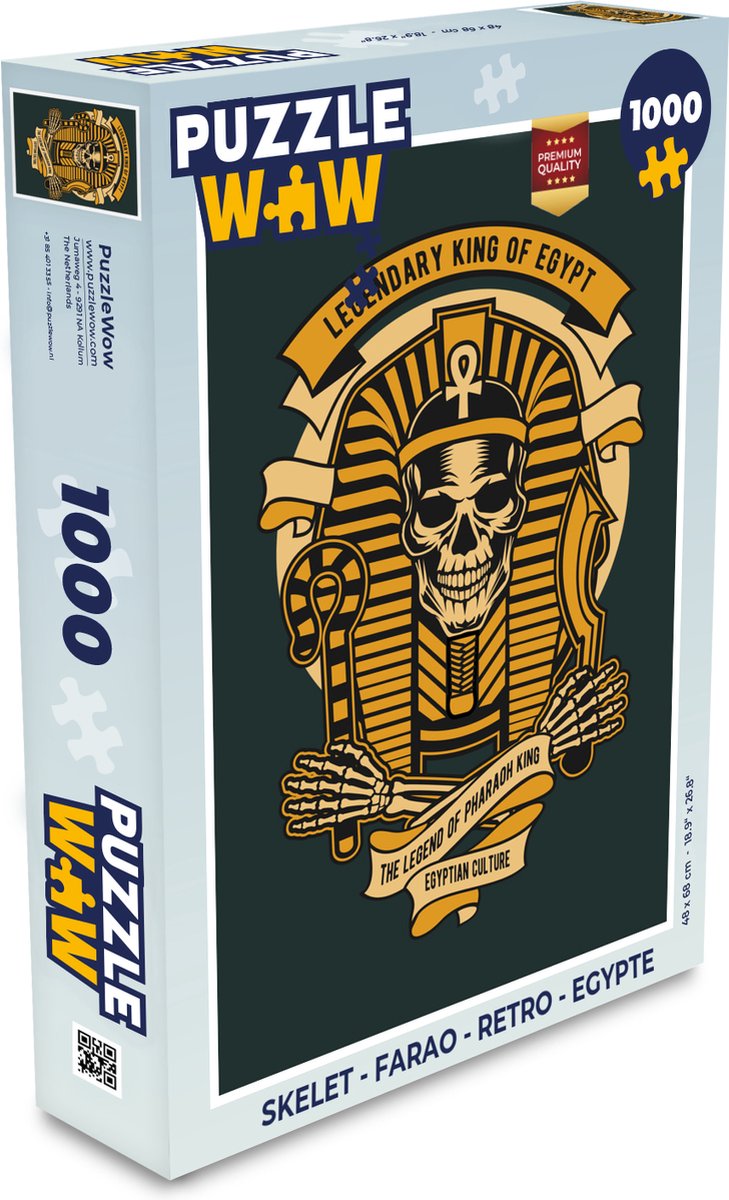 Puzzel Skelet - Farao - Retro - Egypte - Legpuzzel - Puzzel 1000 ...