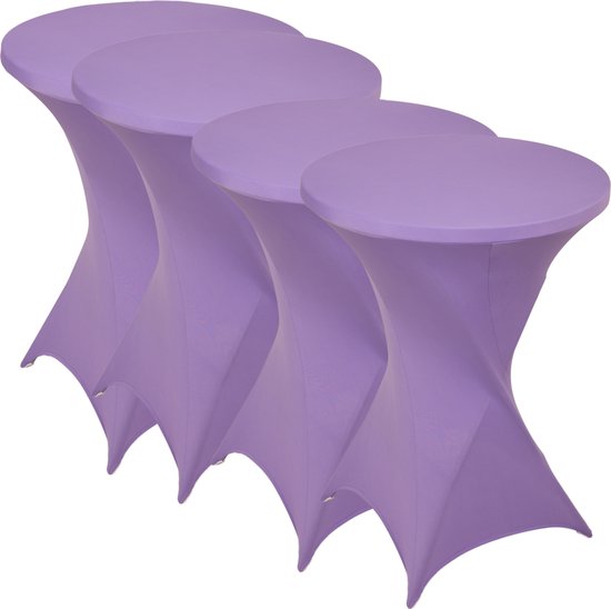 Statafelrok Lavendel x 4 – ∅80-85 x 110 cm – Statafelhoes Stretch 4 Stuks –... | bol.com