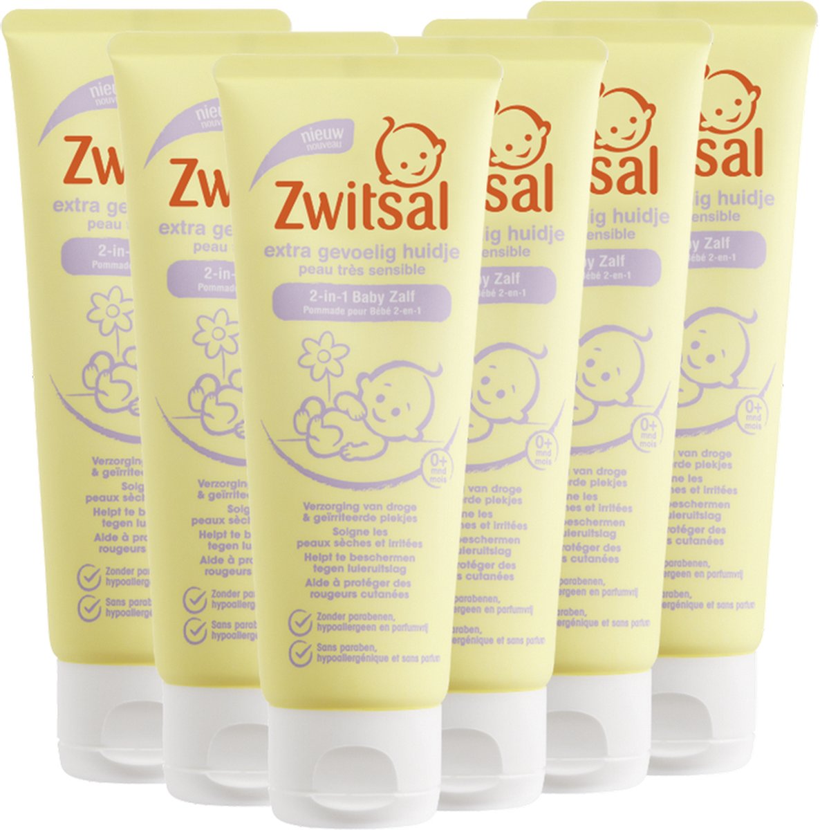 Zwitsal - Extra Gevoelig Huidje - 2 in 1 Baby Zalf - 6 x 75ml ...