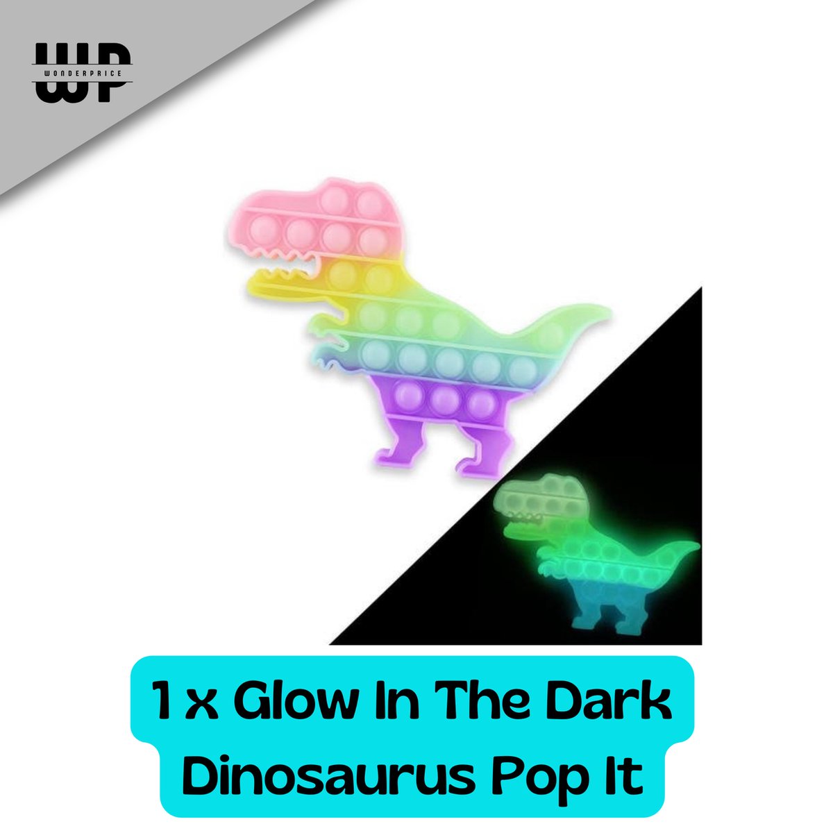 Wonderprice - Fidget Toys Pakket Dino Pop It XL Glow in dark Blauw - 12 ...