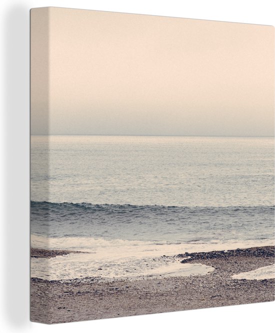 Canvas Schilderij Strand - Natuur - Landschap - Zee - 20x20 cm - Wanddecoratie | bol