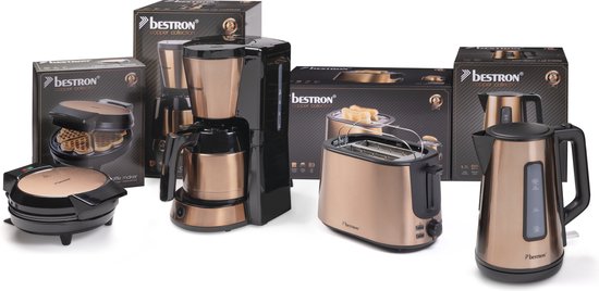 Bestron Koffiezetapparaat voor filterkoffie + Broodrooster voor 2 ...
