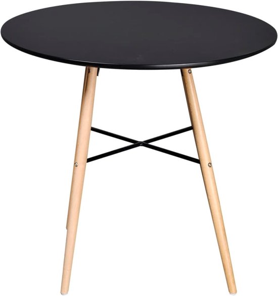 vidaXL Table de salle à manger ronde MDF Noir | bol.com