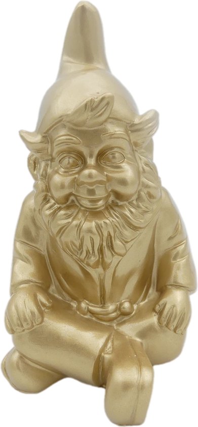 Stoobz zittende kabouter goud - Kabouter goud - 20 cm groot - Kabouter ...