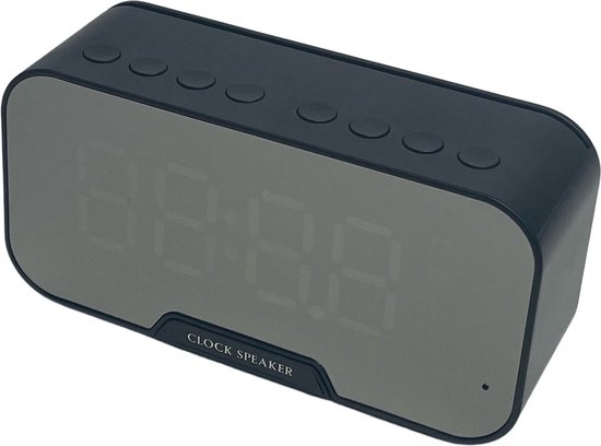 Digitale wekker met Bluetooth - Zwart - Digitale LED klok - Digitale ...