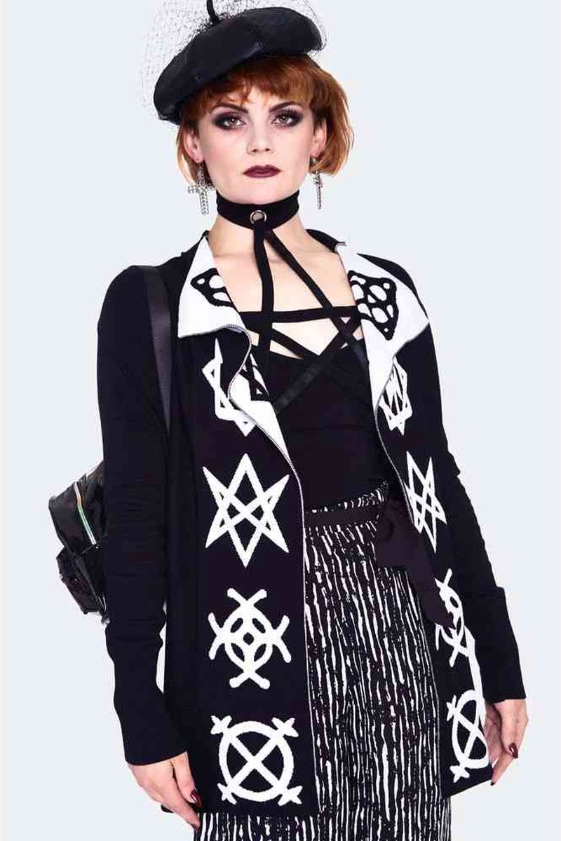 Jawbreaker Lange cardigan -XXL- Magic symbols reverse Zwart | bol.com