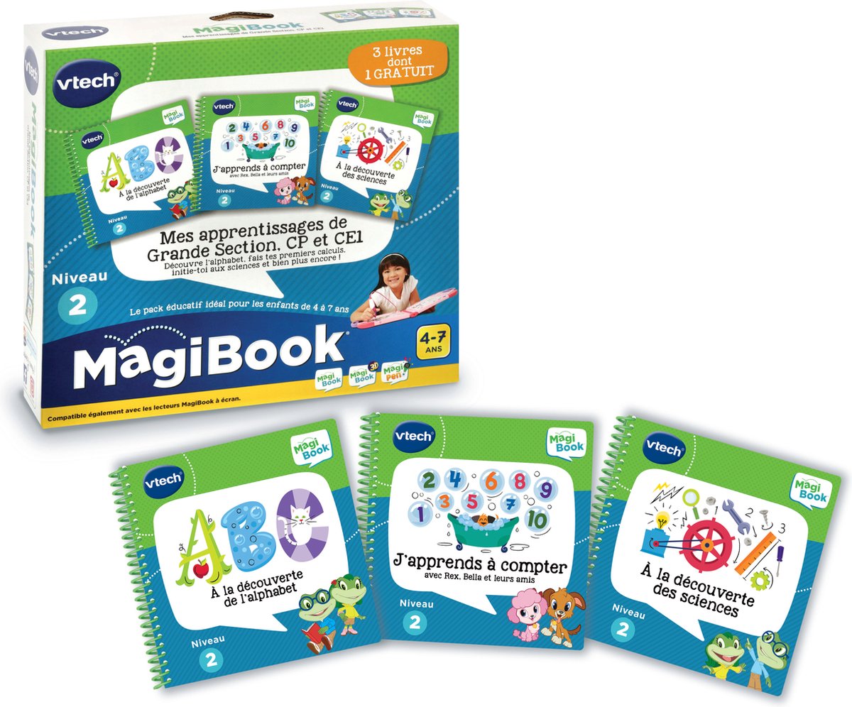 VTech MagiBook Mes apprentissages de Grande Section, CP et CE1 (ABC À ...