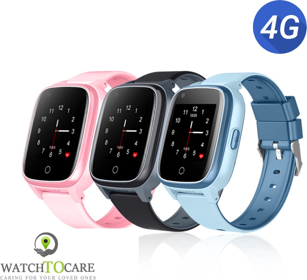 WatchToCare® WTC31 K - Smartwatch Kinderen - GPS tracker - GPS Horloge ...