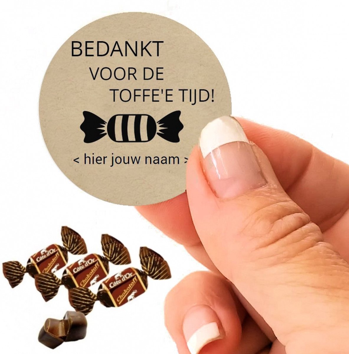 Gepersonaliseerde kraft stickers toffe(e) tijd Ø40mm - 48 stuks | Persoonlijke... | bol
