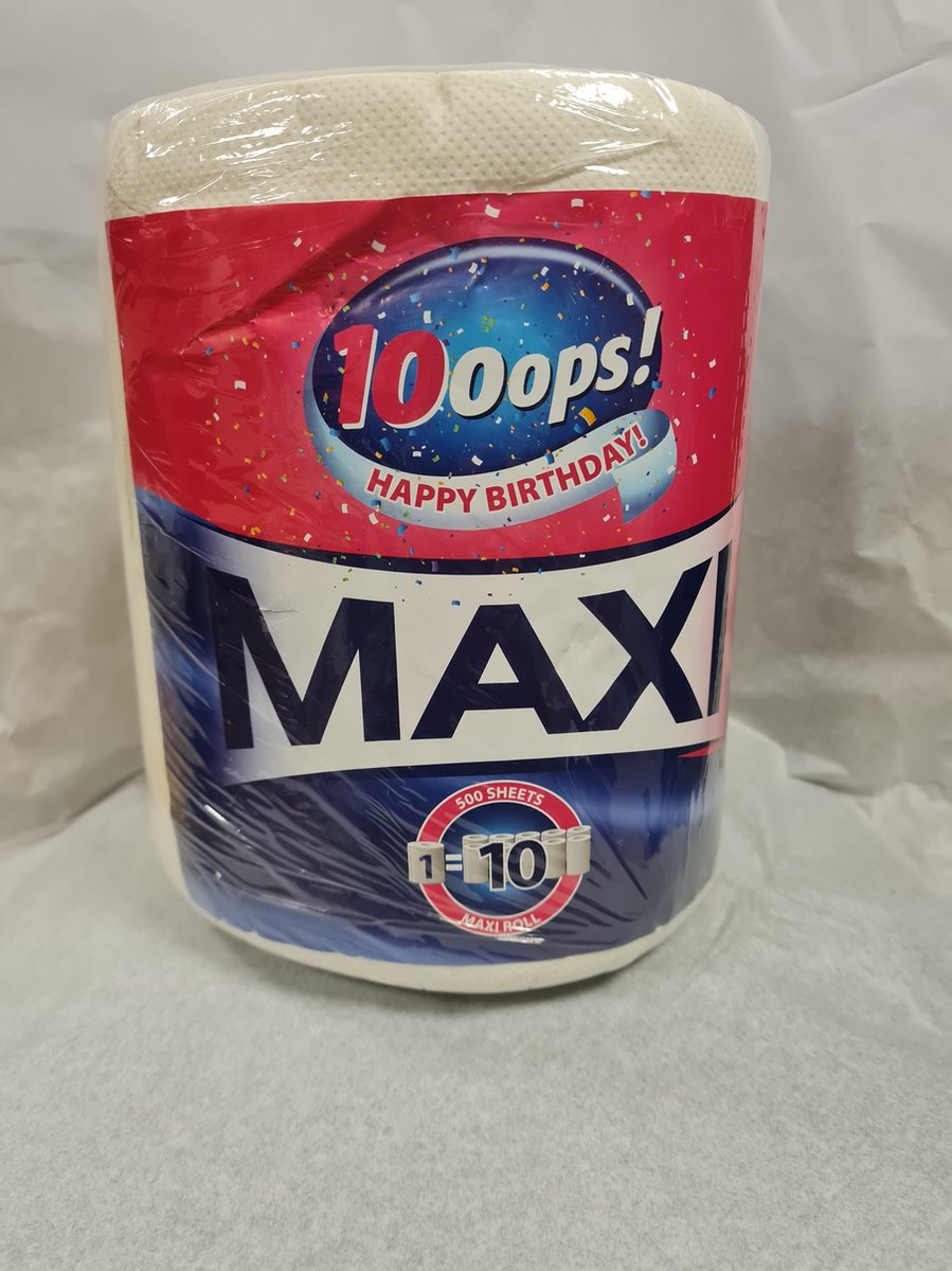 Huishoudrol- van 500 vel- 2 laags- Maxi- ca 100 m per rol- Zeer goed ...