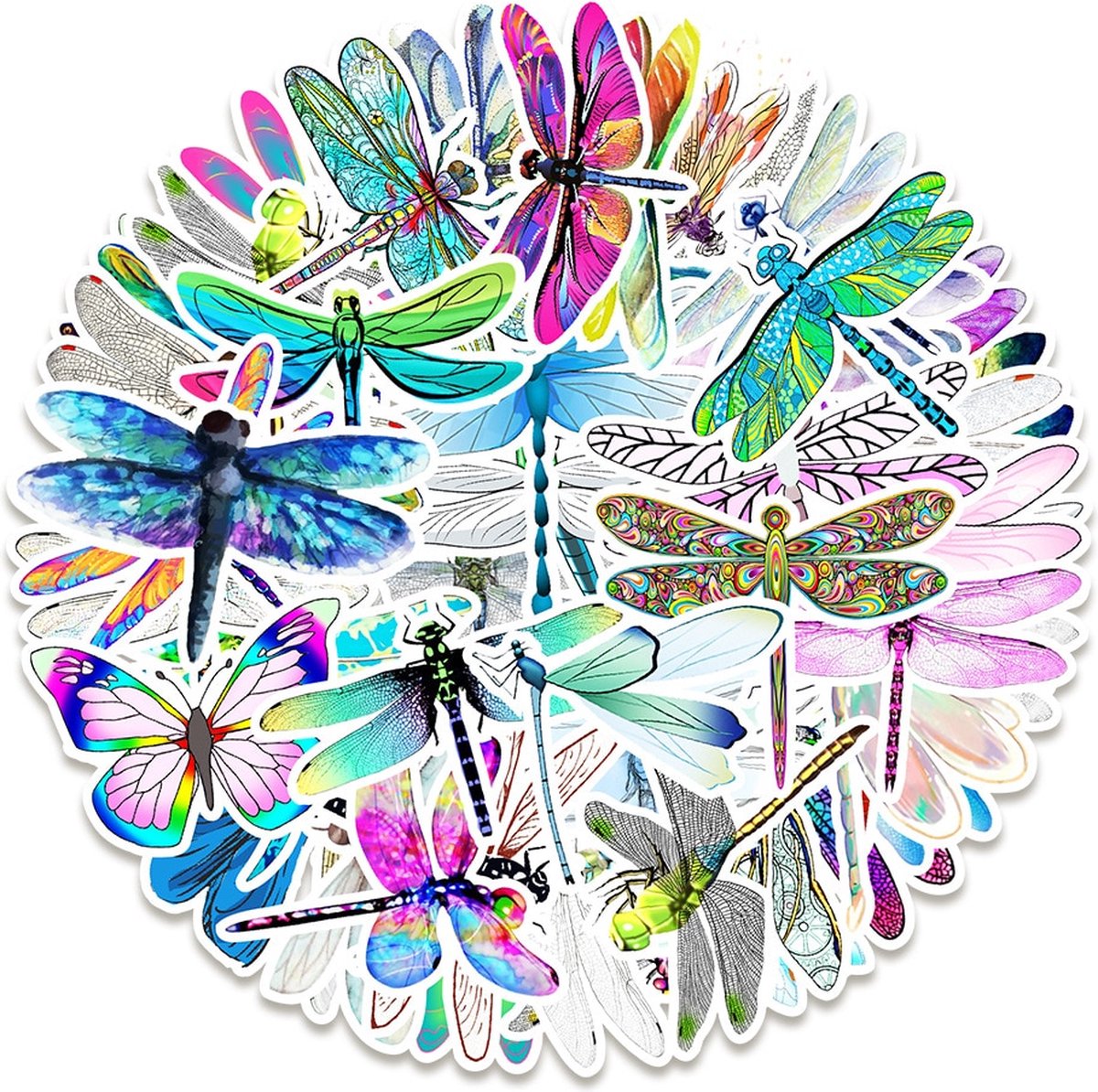 Libelle stickers - 50 stuks voor laptop, muur, agenda etc. - insecten - dragonfly | bol.com