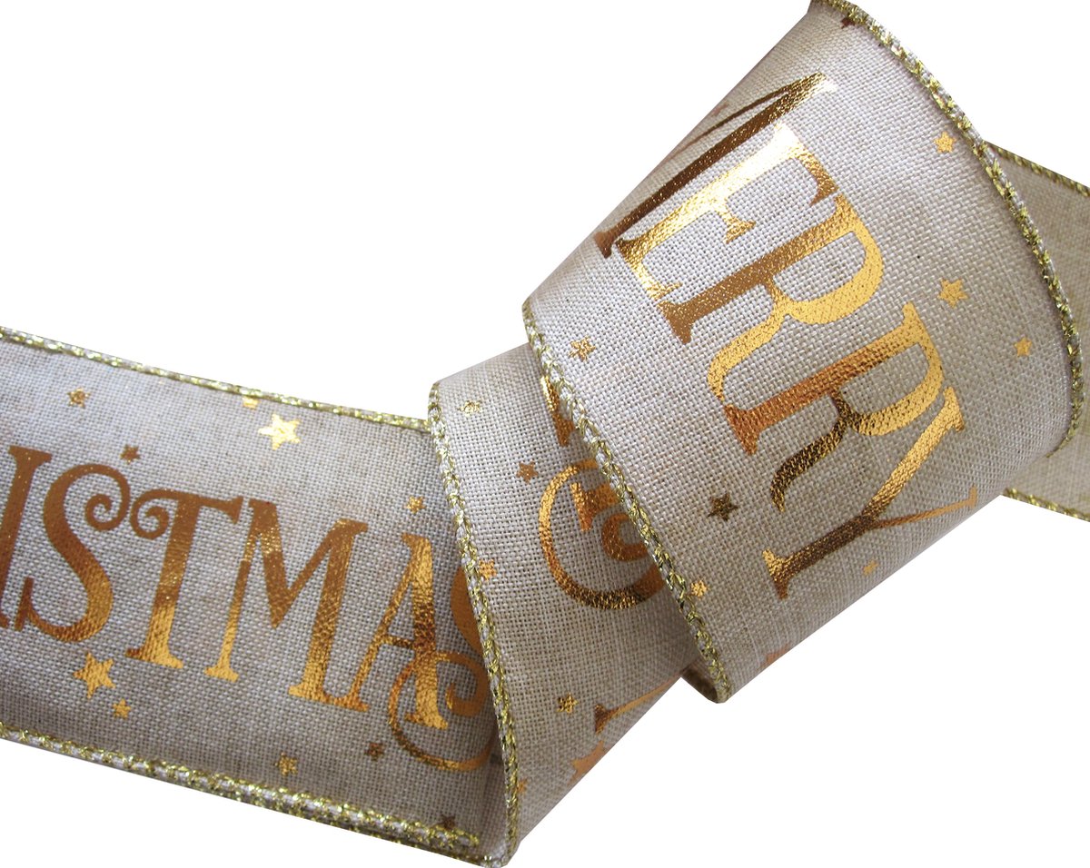 Kerst Lint met IJzerdraad | Jute Burlap Linnen Look Lint | Luxe ...