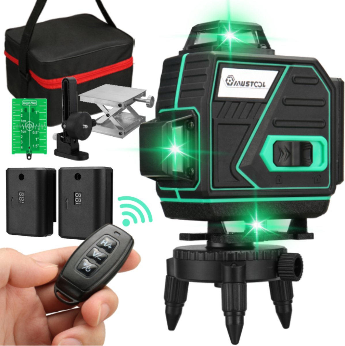 MUSTOOL Lijnlasers - Zelfnivellerend Kruislijnlaser - 360° Graden ...