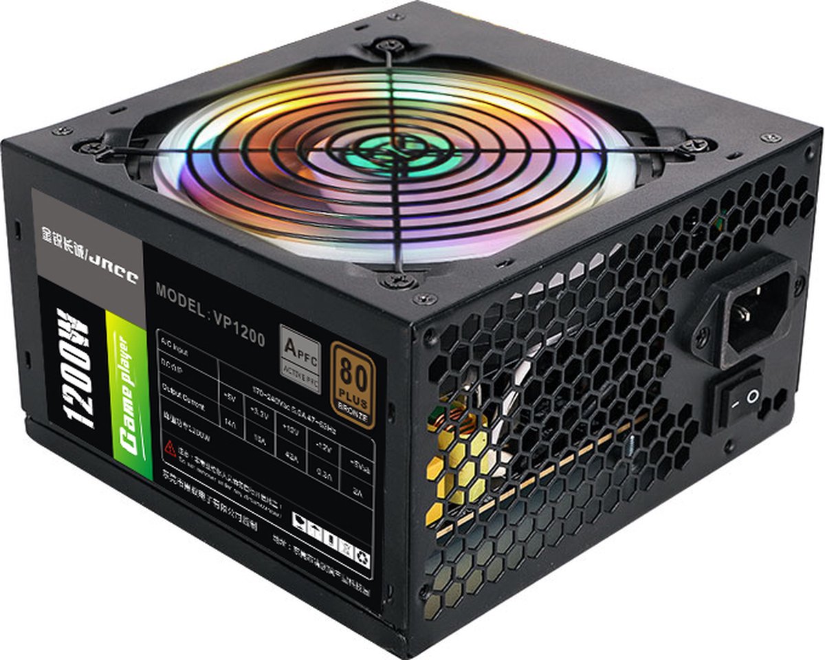 PC RBG Interne voeding - 1200W - ATX 12V 2.31 - 150x140x86mm | bol.com