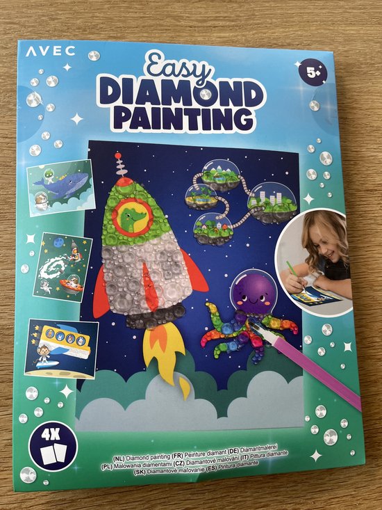Diamond painting crystal kit- raket- inktvis- kinderen- DIY | bol