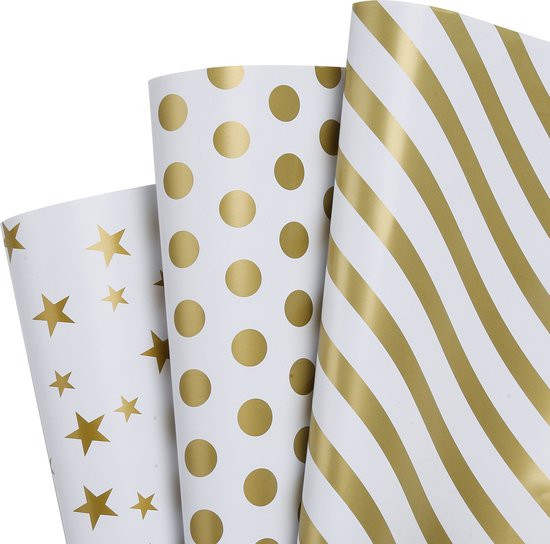 Inpakpapier Feest Verjaardag mix 16 rolletjes- Breedte 50 cm - 70cm ...