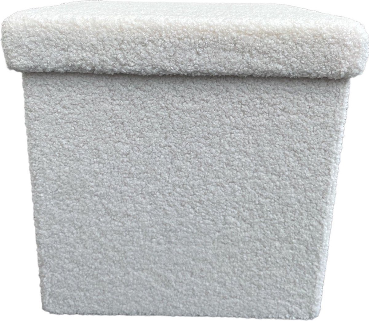 Opbergpoef - Poef - Wit - Stof - Opberg box - 38 cm - Opvouwbaar | bol.com