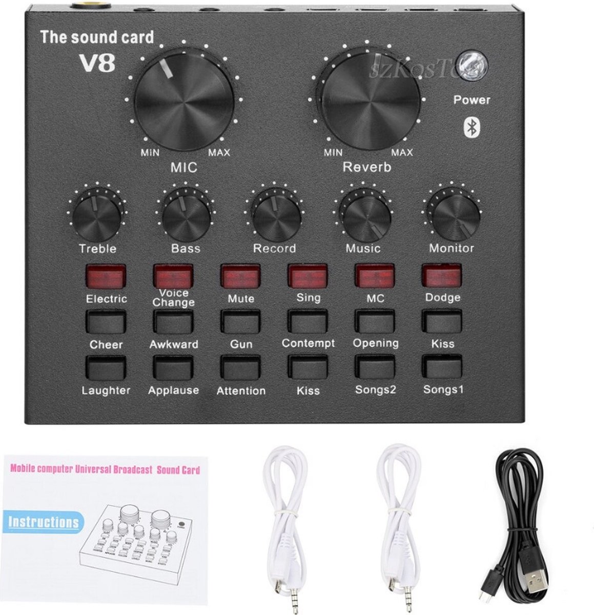 Amerce Soundboard - Geluidskaart - Mengpaneel - Mixer - Podcast - 48V ...