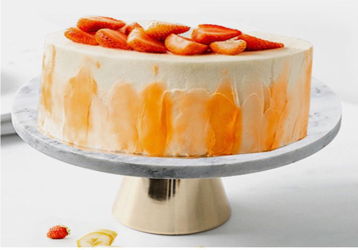 Ronde Cake Stand plateau Marble Cake Display Ø 30 cm-wit | bol.com