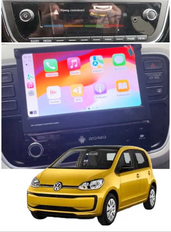 Autoradio 7 inch inklapbaar Display voor Volkswagen Up! vanaf 2017 ...