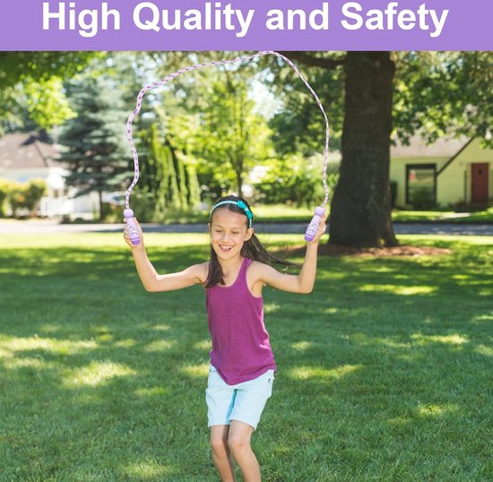 Springtouw - Touwtje springen voor kinderen verstelbaar 26 m met houten ...