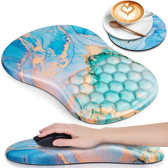 Luvetrex ® 2-in-1 muismatset, muismat met handsteun + bekermat ...