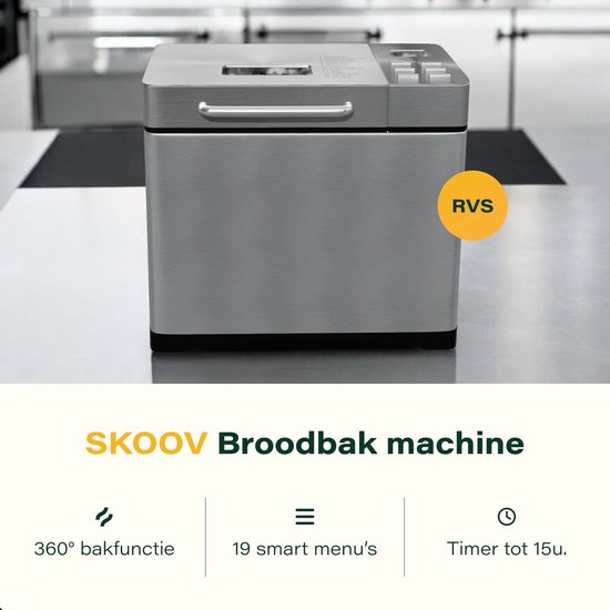 Skoov BroodbakMachine - 19 programma's - Tot 1000 gram - Glutenvrij ...