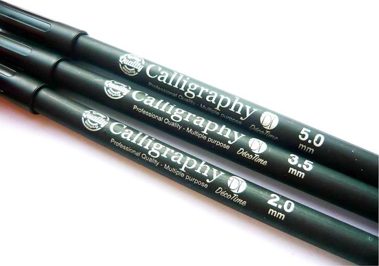 Decotime Calligraphy set silver - 3 kalligrafeer stiften zilver (2, 3,5 ...