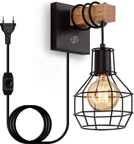 Equivera Wandlamp Binnen Met Snoer - Wandlamp - Muurlamp - Wandlamp ...