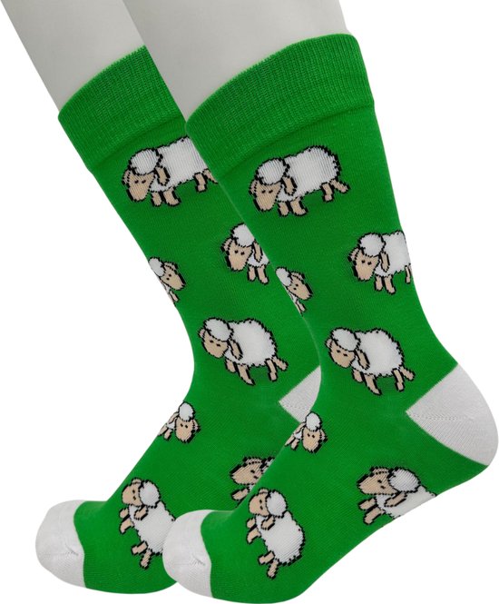 Groene Sokken met Schapen - maat 37-43 - Grappig Sokken voor dames ...