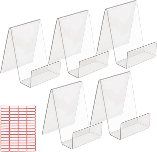 5 Pieces Transparent Clear Acrylic Sign Holder Stand for Coffee Shop ...