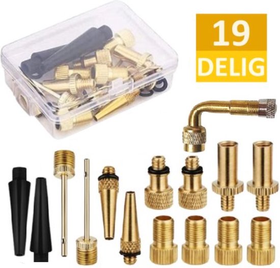 Ventiel adapters set 19 delig / Elektrische Fiets Ventieladapters ...