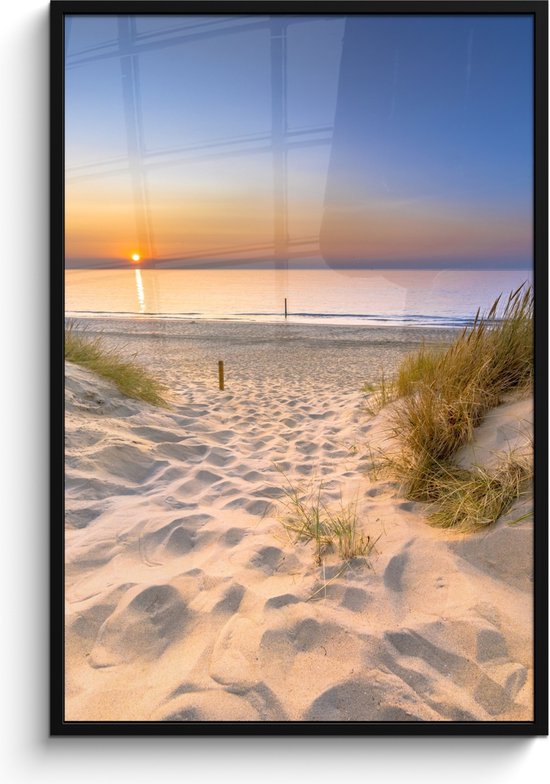 Poster in lijst - Fotolijst 80x120 cm - Posters - Duin - Zonsondergang ...