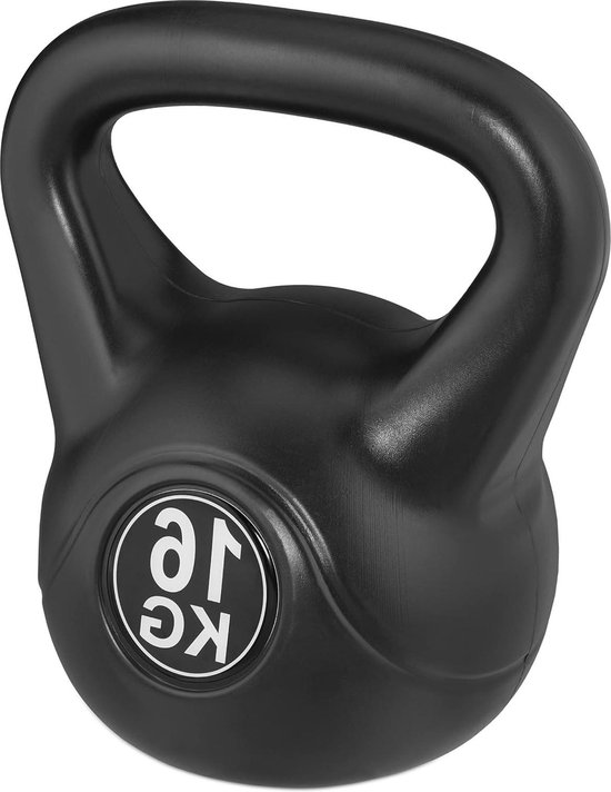 16 kg kettlebell met kunststof omhulsel en zandvulling - voor mannen en ...