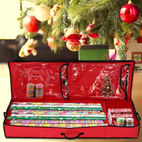 Opbergcontainers voor inpakpapier - Kerstlint en bogen organizer ...