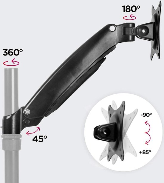 Volledige DM55 Arm - Mechanische Veer - Aluminium - 38 cm - Voor PC ...