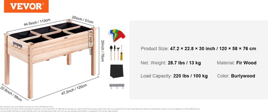 Kweekbak - Kweektafel op poten - Moestuintafel verhoogd - Kweektafel ...