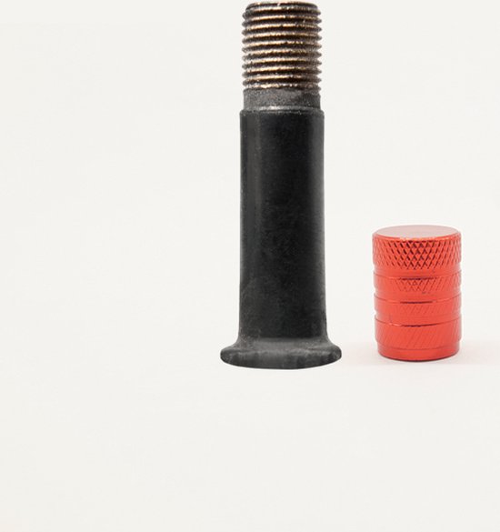 Schrader (auto) ventiel - Rood aluminium - kunststof kern - grip | bol