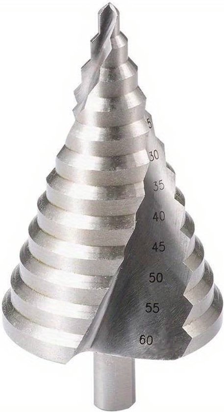 HSS Trapboor 6-60 mm - 12,5 mm/0,5" Schacht - Spiraalvormige Groef ...