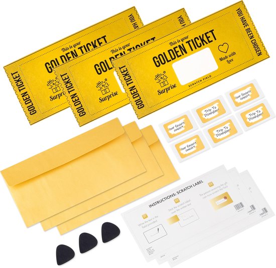 BeautyBeads Deluxe Krasbare Gouden Ticket Set - Premium ...