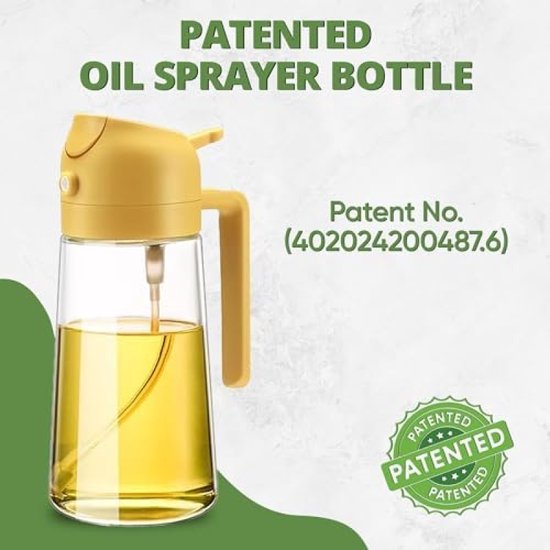 Oranjekleurige 500 ml 2-in-1 oliedispenser & oliespuit voor spijsolie ...