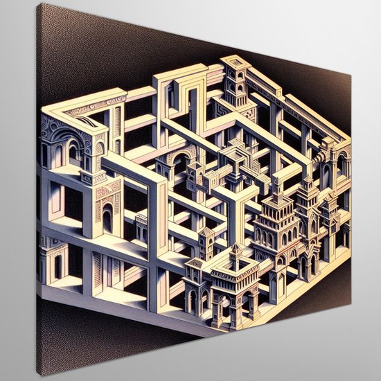 Acryl escher schilderij | Escher's Acrylic Masterpiece: A Captivating ...