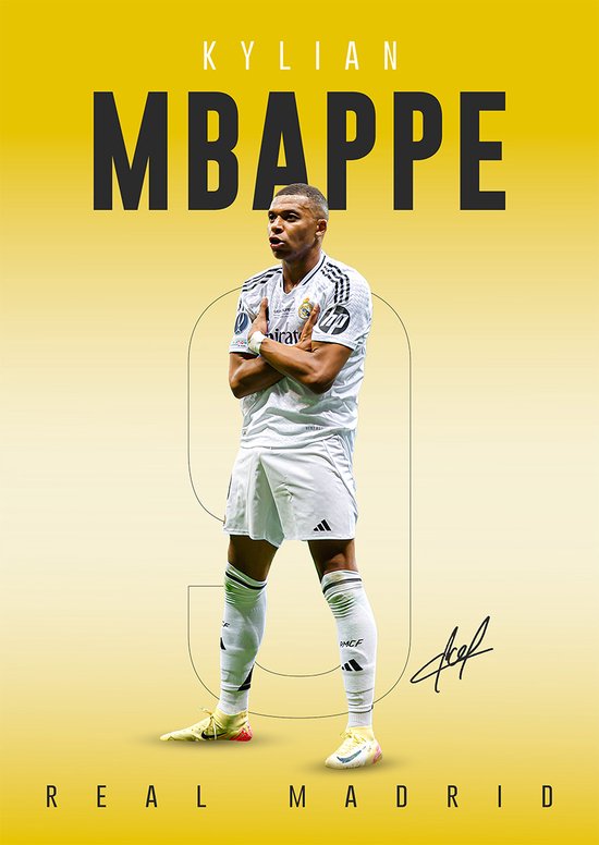 Kylian Mbappé Poster -Star Collection #2 - Real Madrid - 61x91cm (XL A1 ...