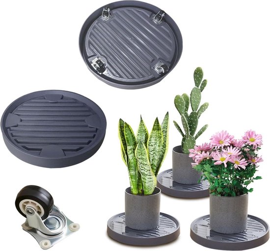 Plantenroller 31 cm - Bloempotonderzetter met wieltjes - 360 graden ...