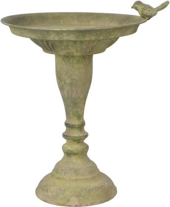Vruchten groen metaal vogelbad voor in de tuin met antieke uitstraling ...