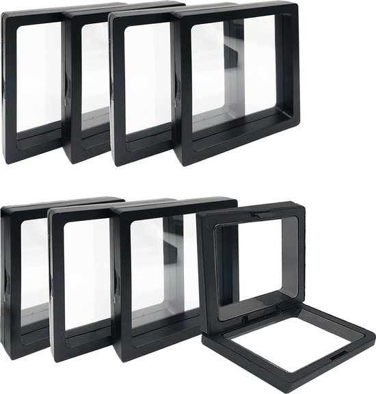 Elegante 3D Zwevende Vitrine: 8 Stuks Sieraden Organizer Met Bodem ...
