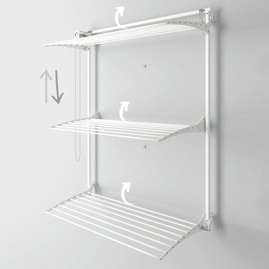Verticaal Intrekbaar Wasrek voor Binnen en Buiten - 88 x 52 x 137 cm ...
